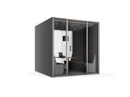 Acoustic office booth with built-in lights COLLABORATION CUBE By Bosse