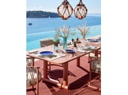 TRAMPOLINE TABLE Powder coated aluminium garden table with cement top ...