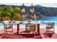 TRAMPOLINE TABLE Powder coated aluminium garden table with cement top ...