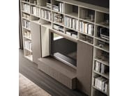 Wall-mounted wooden bookcase with TV stand DAY SYSTEM 05 By Composit