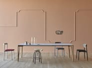 Extending rectangular aluminium dining table DECAPO By Miniforms