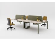 DIECI Wooden workstation desk with cable management By PROF