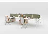 DIECI Wooden workstation desk with cable management By PROF