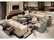 ECLIPSE Leather armchair with armrests By Turri | design Andrea Bonini