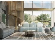 Swivel fabric armchair with footstool ENSIS By Natuzzi Italia design ...