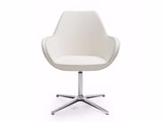 Leather guest chair with 4-spoke base FAN 10F By profim design Piotr ...