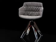 Upholstered trestle-based polycarbonate chair with armrests FLOW 10TH ...