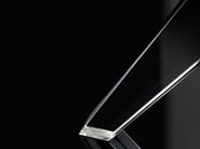 Upholstered trestle-based polycarbonate chair with armrests FLOW 10TH ...