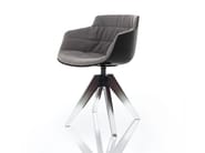 Upholstered trestle-based polycarbonate chair with armrests FLOW 10TH ...