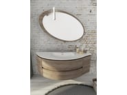 Mobile lavabo singolo sospeso in HPL con specchio FREEDOM F01 By LEGNOBAGNO