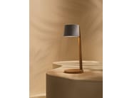 GAIA Teak Outdoor table lamp cordless By Ethimo | design Marc Sadler