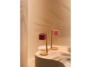GAIA Teak Outdoor table lamp cordless By Ethimo | design Marc Sadler