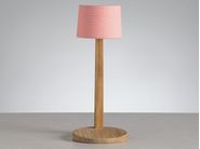 GAIA Teak Outdoor table lamp cordless By Ethimo | design Marc Sadler