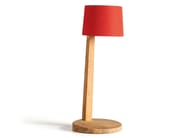 GAIA Teak Outdoor table lamp cordless By Ethimo | design Marc Sadler