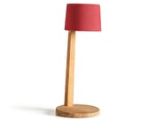 GAIA Teak Outdoor table lamp cordless By Ethimo | design Marc Sadler