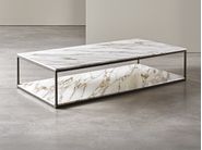 HARDY Low rectangular metal coffee table By Meridiani