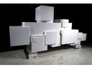 Lacquered sideboard with flap doors HYPERCUBE By CEDRIMARTINI