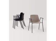 VARYA XL Stackable polypropylene chair with armrests By INCLASS ...