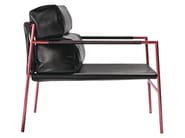 Leather easy chair with armrests JK EASY CHAIR JK Collection By Ritzwell