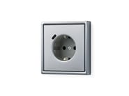 LS 990 USB C Double schuko aluminium electrical socket with USB By JUNG