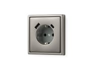 LS 990 USB C | Stainless steel electrical socket Schuko stainless steel ...