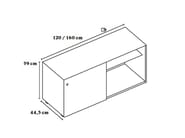 Office storage unit with sliding doors KT By BENE