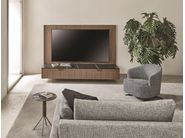 MATICS | TV cabinet Modular walnut TV cabinet with flap doors By Porada ...