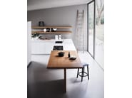Etched glass and oak fitted kitchen with island MAXIMA 2.2 ...