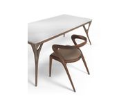 Rectangular table with marble top and walnut legs NADIA By Agrippa