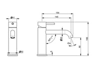 NILO Countertop single handle stainless steel washbasin mixer By Tubico