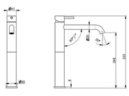 NILO Countertop single handle stainless steel washbasin mixer By Tubico