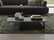 CAVA Rectangular low glass coffee table with integrated magazine rack ...