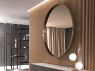 OMEGA Round framed wall-mounted metal mirror By RIFLESSI