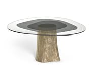 Round wood and glass dining table PANTANO By Ginger & Jagger