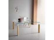 Rectangular wood and glass dining table PERSEO By Tonelli Design design Paolo Grasselli
