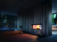 Double-sided wood-burning built-in fireplace PLASMA 115B WOOD Wood ...