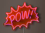 Wall-mounted neon light installation POW By sygns