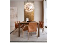BLADE Rectangular walnut table By Poliform