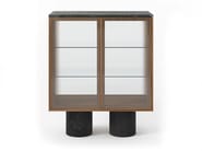 RIO Wood and glass highboard with doors By Punt | design Sebastian Herkner