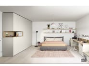 ROLLER Upholstered double bed with removable cover By Nidi