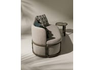 ROTIN Round coffee table with marble and cement top By Ethimo | design ...