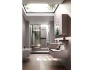 Wall-mounted vanity unit with mirror SENSE 14 By Ideagroup