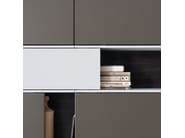 Módulo de arrumação de parede modular de madeira com suporte para TV ...