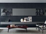 Módulo de arrumação de parede modular de madeira com suporte para TV ...