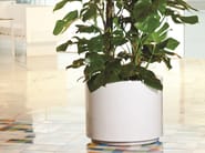 STEEL PLUS | Round plant pot Low round stainless steel plant pot with ...