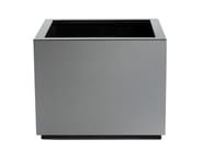 STEEL | Square plant pot Low square stainless steel plant pot with ...