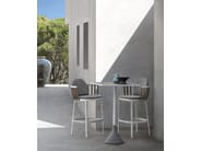 SWING High garden stool with back By Ethimo | design Patrick Norguet