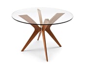 TOKYO | Round table Round wood and glass table By Calligaris