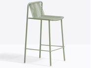 High powder coated steel stool with back TRIBECA 3667 By PEDRALI design ...