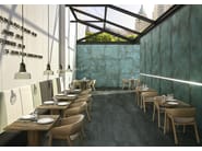 Porcelain stoneware wall/floor tiles with metal effect TRACE MINT ...